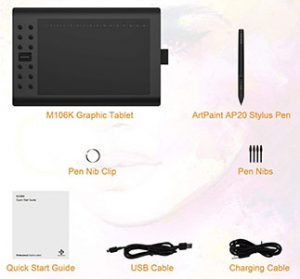 GAOMON M106K Comes With 12 Express and 16 Function Keys