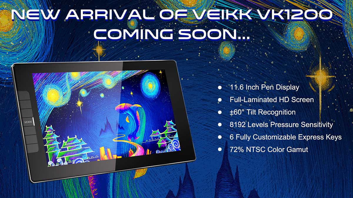 VEIKK to Launch VK1200 Drawing Pen Display Tablet - My Tablet Guide